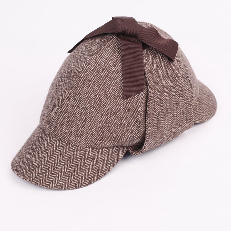 Sherlock Men Cap With Ear Flaps Women Sherlock Holmes Hat Deerstalker ...