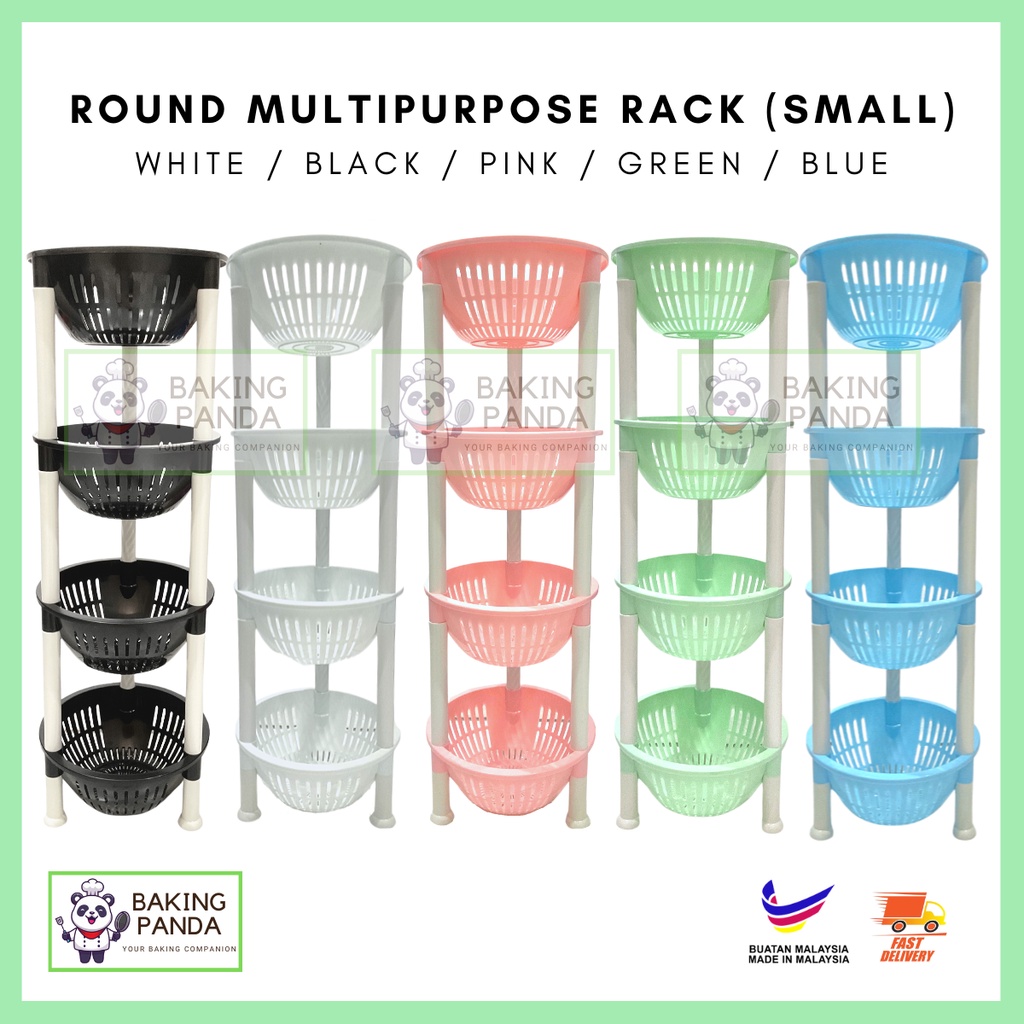 Baking Panda Round Multipurpose Rack Small /Rak Barang Serbaguna Kecil ...
