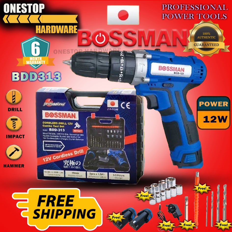 Bossman Cordless Impact Drill 12V Bossman BCD-12i Impact drill cordless ...