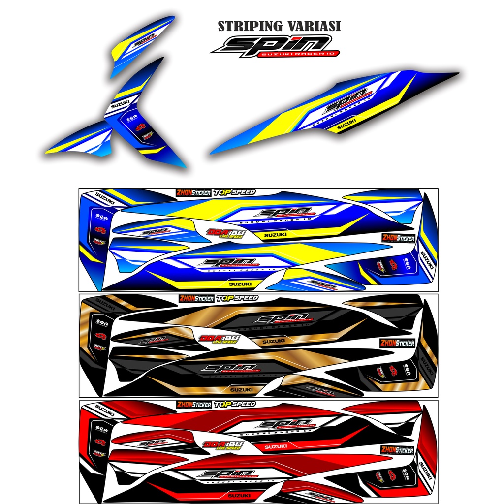 Suzuki SPIN striping/sticker, variations of body plates, simple graphic ...