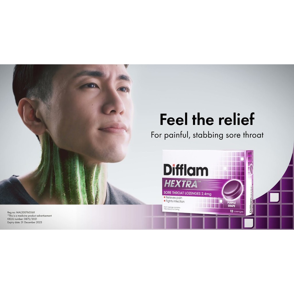 Difflam HEXTRA Sore Throat Lozenges Purple Grape 12's (EXP:04/2026) | Shopee Malaysia
