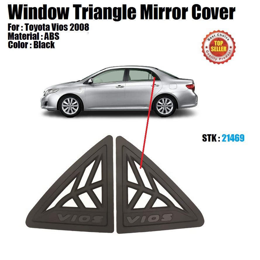 Window Triangle mirror Cover (black) for Toyota Vios 2008-2012 | Shopee ...