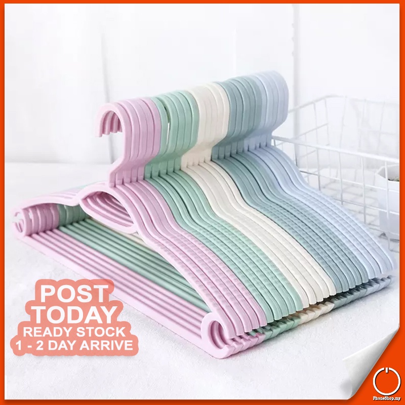 𝐀𝐍𝐓𝐈 𝐒𝐋𝐈𝐏 Premium Quality Plastic Clothes Hanger Scarf Trouser Dress ...