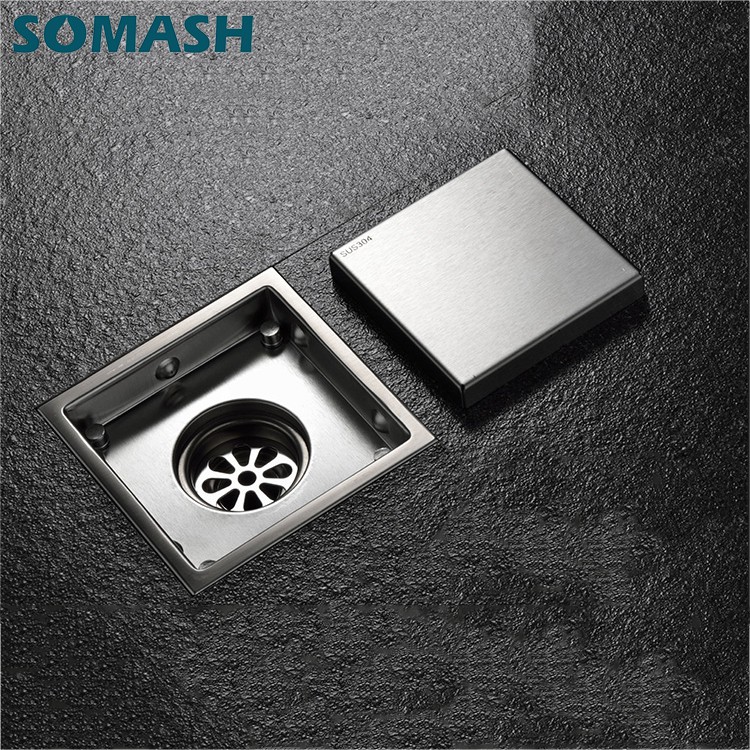 Invisible Stainless Steel Linear Shower 110*110mm Square Bathroom Floor ...