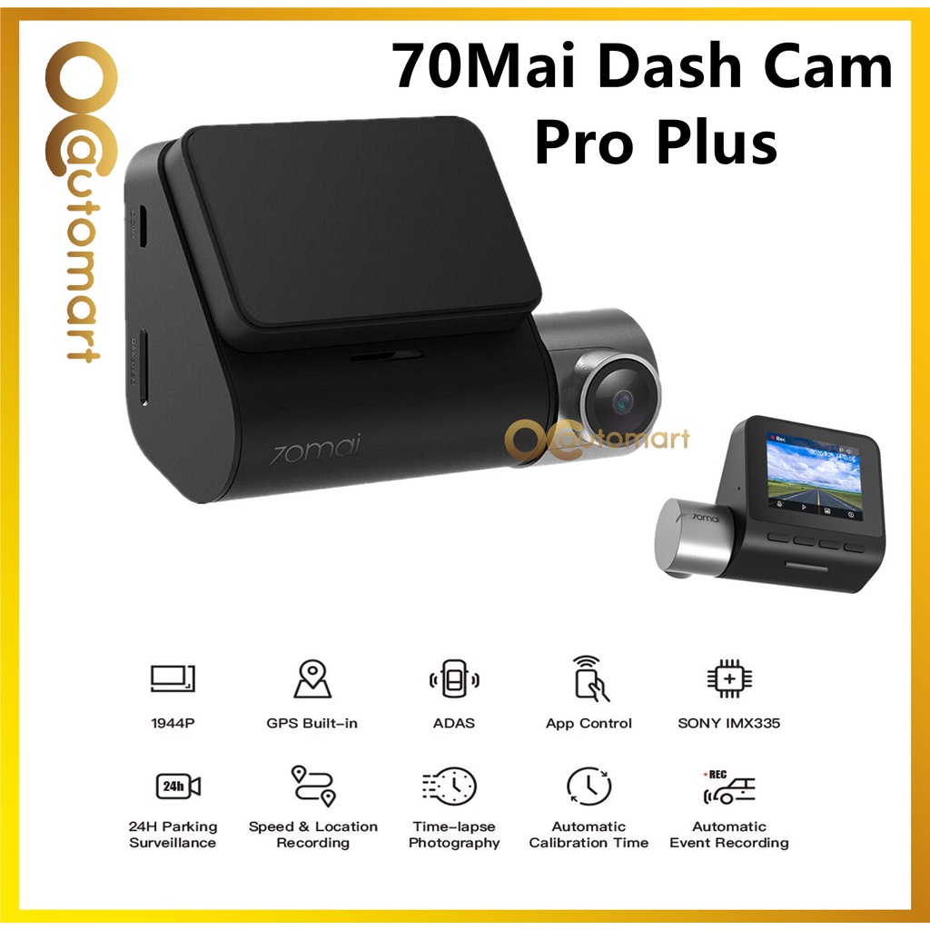 70mai Pro Plus Car Recorder Dashcam 70 mai A500 Built-in GPS 1944P ...