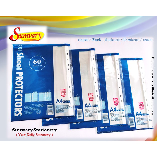 A4 Document File Sheet Protector 11 Holes, Refill Clear PP Pockets 60 ...