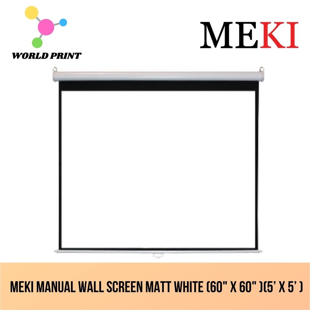 MEKI Manual Wall Screen Matt White (60" x 60" )(5’ x 5’ ) | Shopee Malaysia