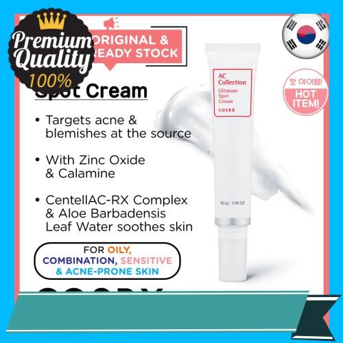 COSRX AC Collection Ultimate Spot Cream 30g Red Spot Breakout Acne ...