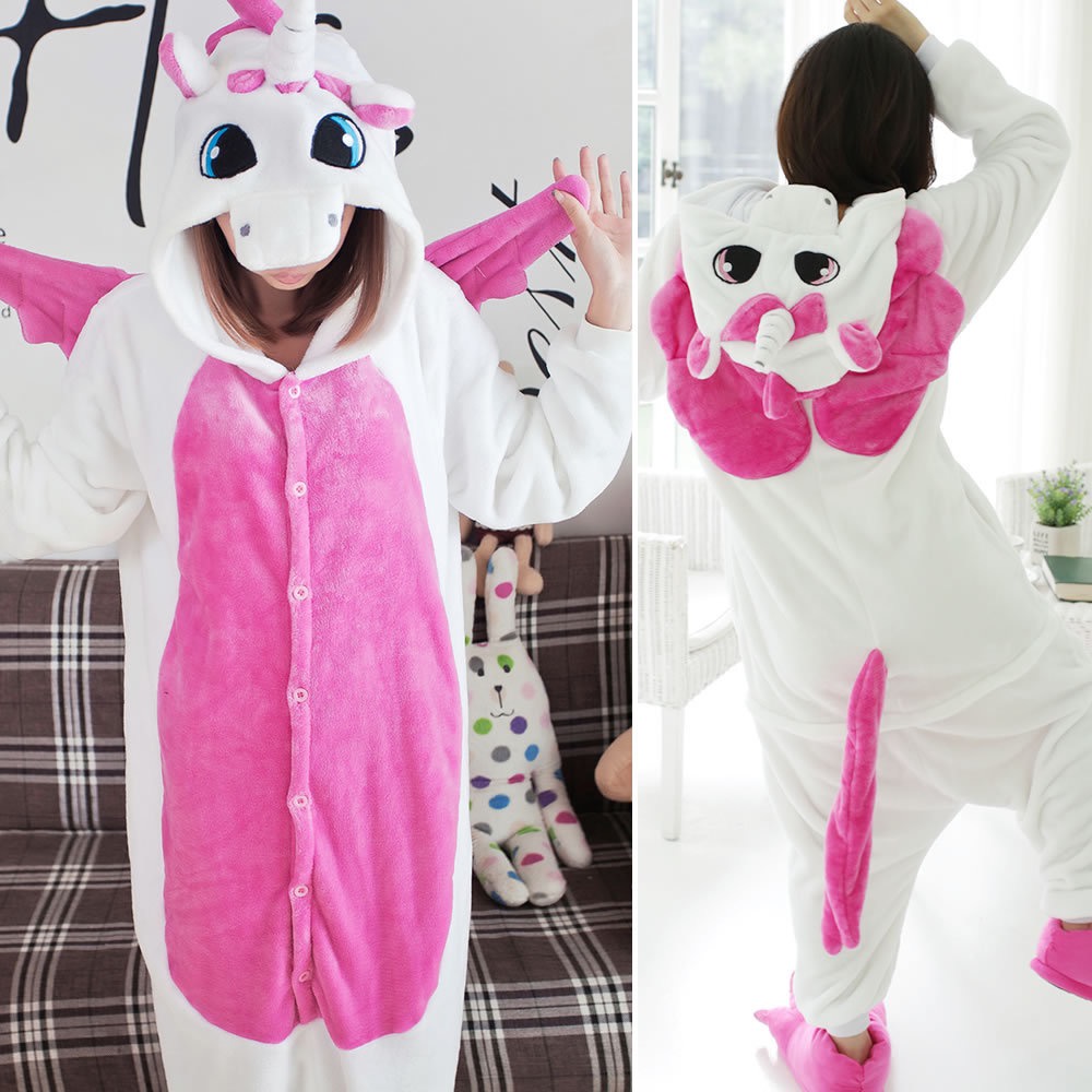 🐳Unisex Kigurumi Unicorn Stitch Panda Pikachu Totoro Tiger Cartoon Flannel Pajamas Women Men ...