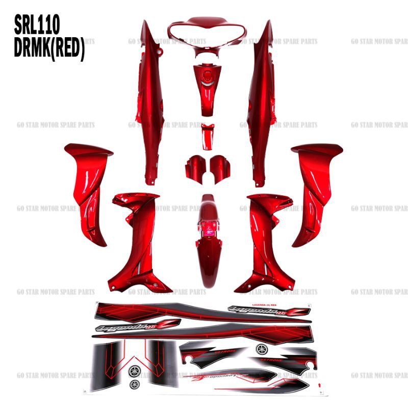 YAMAHA SRL110 LAGENDA110 FULL BODY COVER SET WITH FREE STICKER STRIPE ...