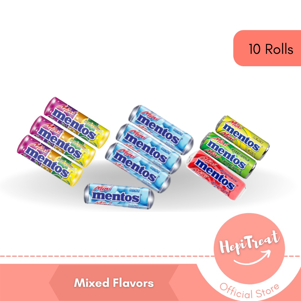 Mini Mentos Roll Candy Sweets Rainbow / Mix Fruits /Mint - 10pcs ...