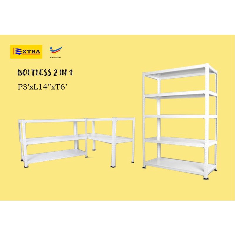BOLTLESS RACKING 2IN1 5LEVELS (ALL METAL) | Shopee Malaysia