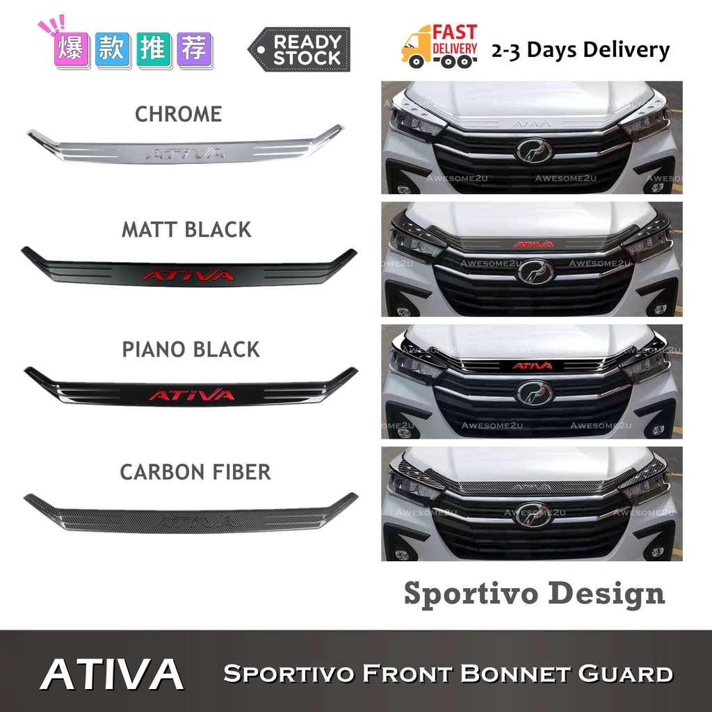 Awesome2u Perodua Ativa Front Bonnet Guard Spoiler Sportivo Design ...