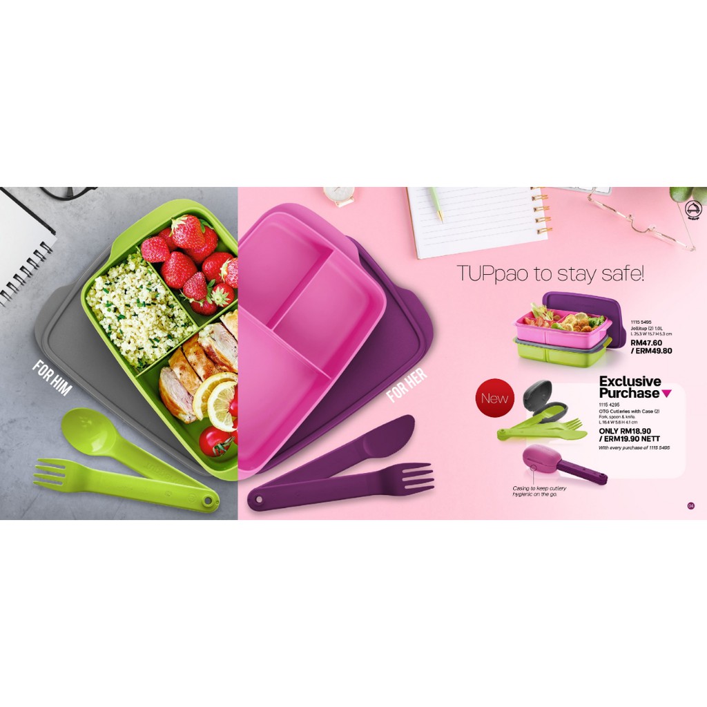 NEW ARRIVAL Tapaw Tupperware Jollitup (2pcs) 1.0L /Bekas Makanan Garfu ...