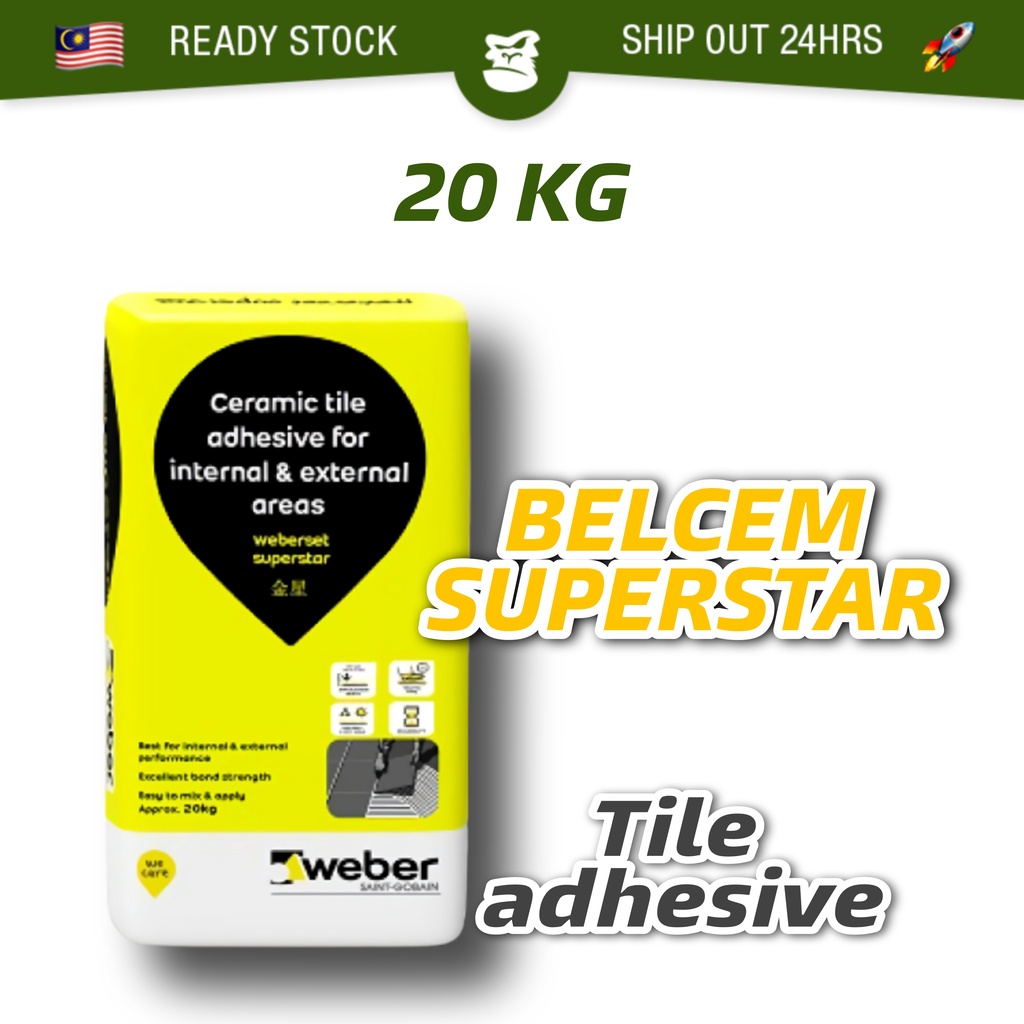 🔥READY STOCK🔥 20KG Belcem Weber Superstar Tile Adhesive / Cement Gum ...