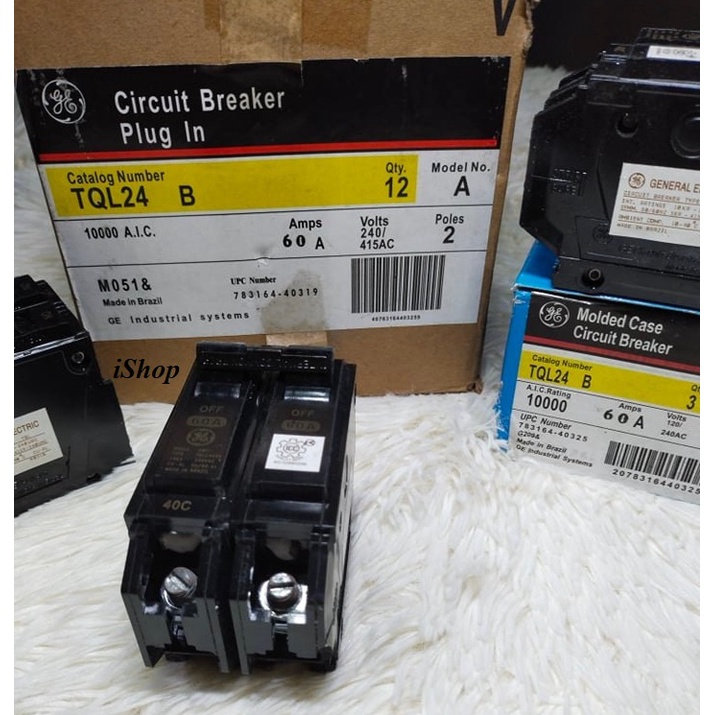 GE Circuit Breaker Plug In 2 Pole TQL 24 - 15A/20A/30A / 60A Amperes Panel Box Panel Board Plug ...