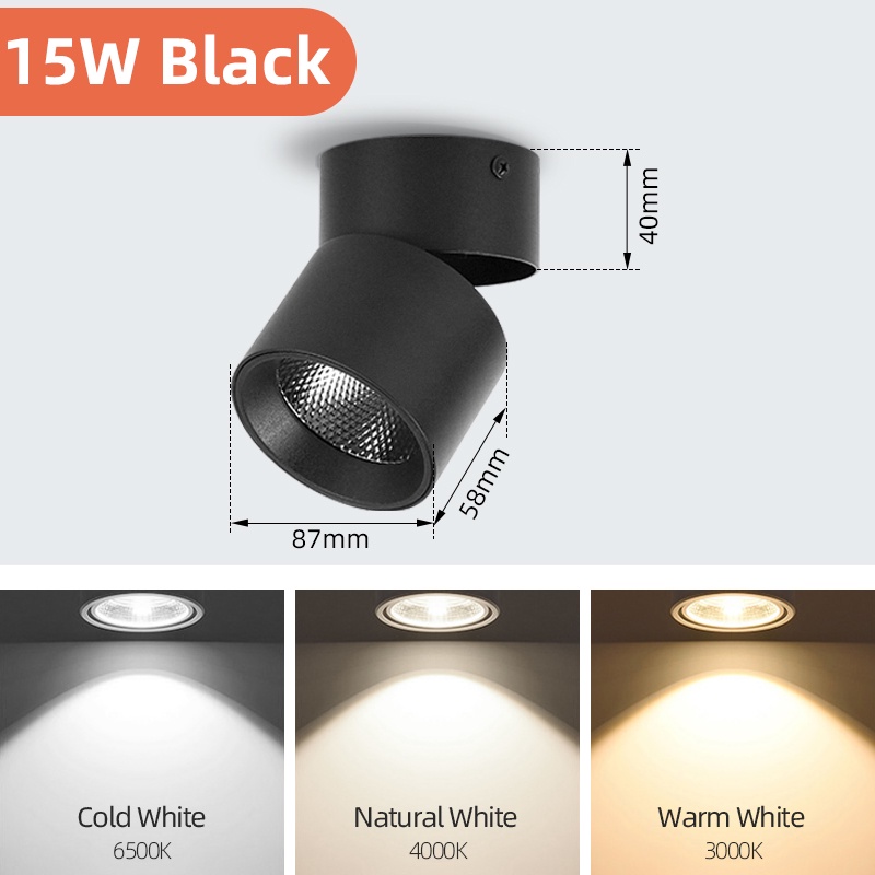 Led Foldable Downlight Spotlight 7/10/15/40W Surface Down Lights ...