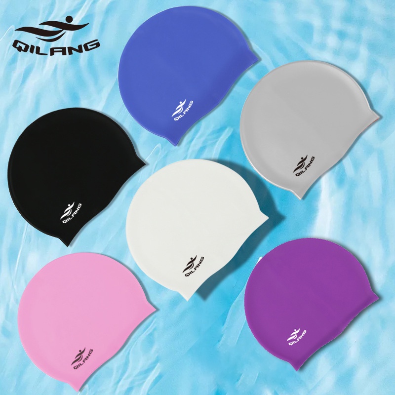QILANG Unisex Adult Children Silicone Swim Cap Swimming Hat High ...