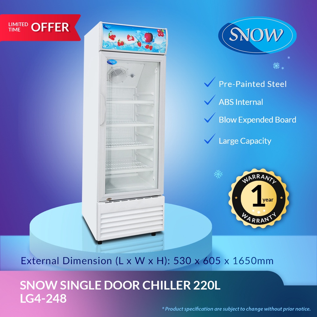 SNOW 220L / 300 L / 350L SINGLE DOOR CHILLER 220L (1 year Warranty ...