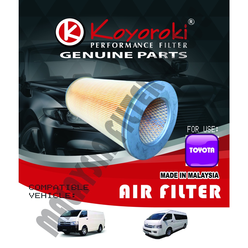 TOYOTA HIACE/COMMUTER(KDH200) PENAPIS AIR FILTER RTY-30050-M 17801 ...