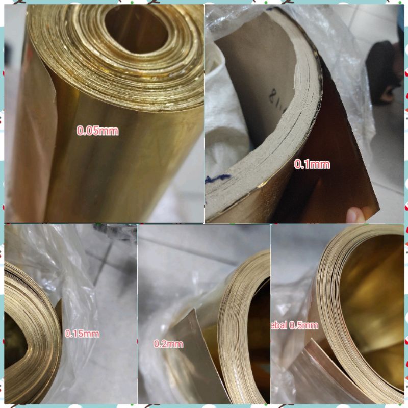 Brass Sheet / Kepingan Tembaga 0.05/0.15/0.2/0.5mm(1 kaki / 30cm ...