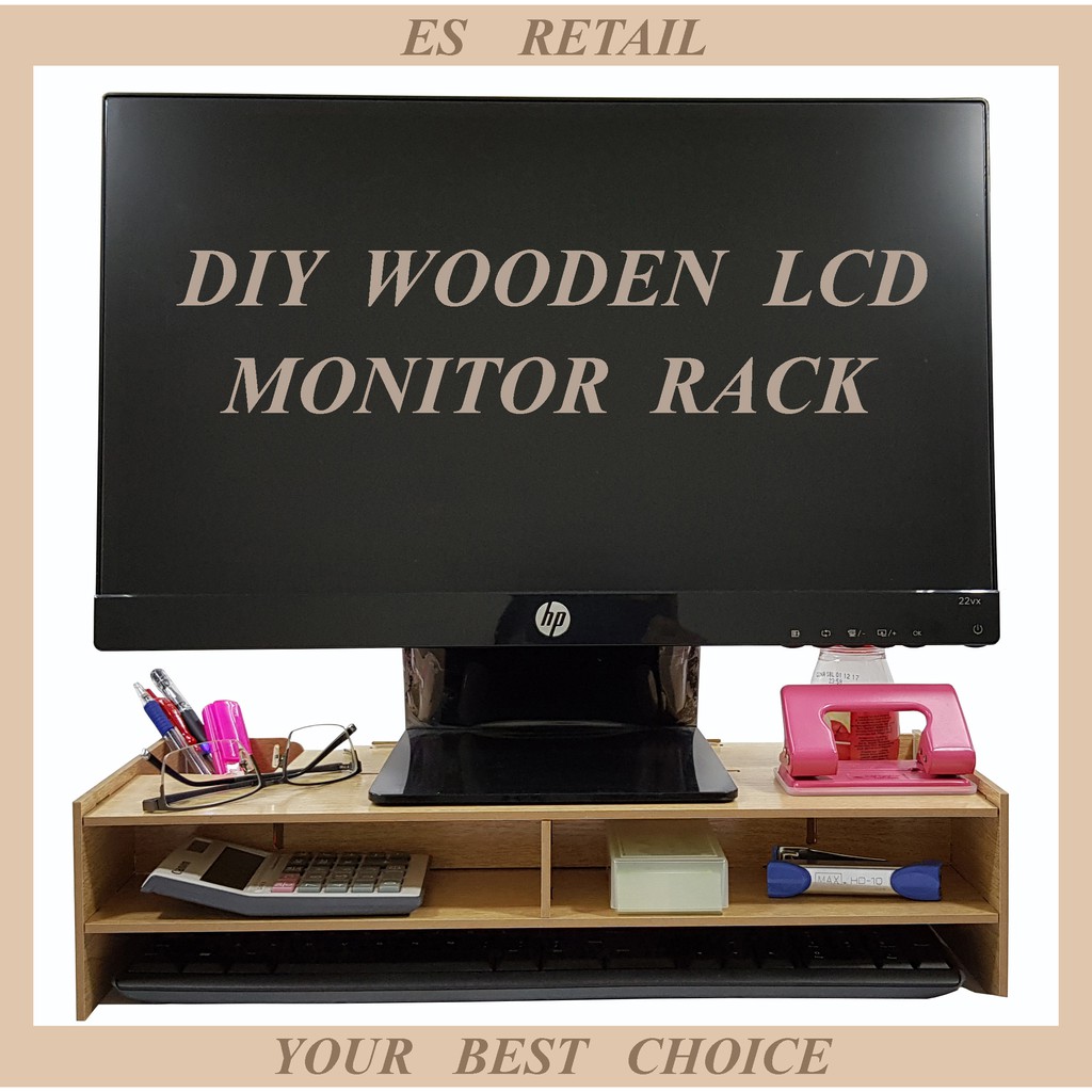 Wooden computer monitor rack , Wooden table rack, Desktop monitor rack ...