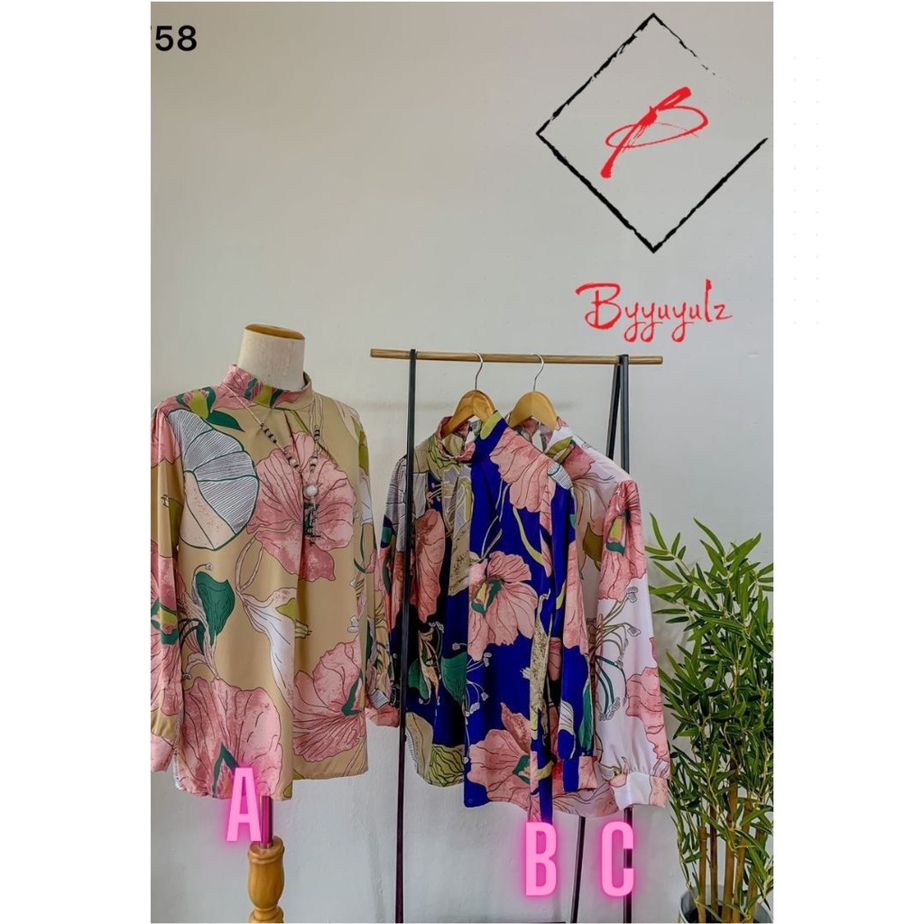 (𝐌𝐔𝐑𝐀𝐇 𝟒 𝐏𝐀𝐒𝐀𝐍𝐆 𝐑𝐌𝟏𝟎𝟎) F58 Muslimah Flora Maxi Blouse/Blouse Labuh Size ...