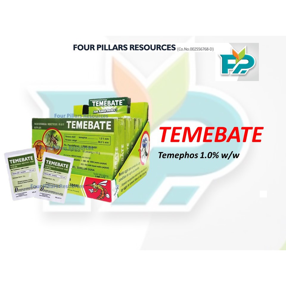 TEMEBATE- Mosquito Larvicide 10 packs x 10g / Ubat Jentik-jentik Nyamuk ...