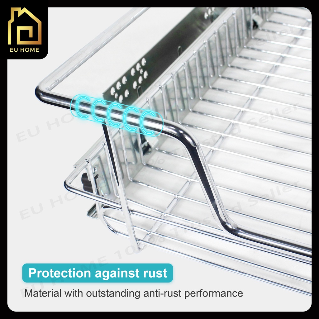 Kitchen Cabinet Pull Out Basket (Chrome) 400mm/450mm/500mm/600mm/800mm ...