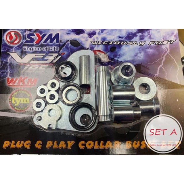 SYM185 VF3i PLUG N PLAY COLLAR BUSH AND CALIPER BRACKET SET & PNP ...