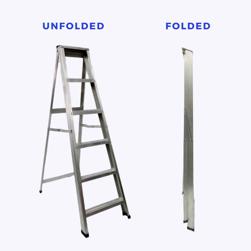 6 Steps Foldable Aluminum Ladder Long Lasting Durable Household Ladder ...