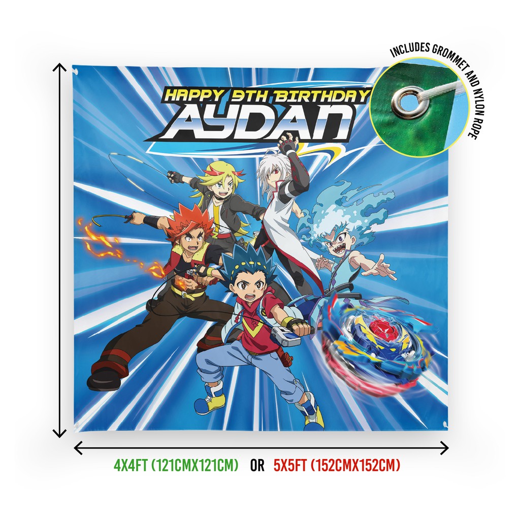 Birthday Banner | Birthday Backdrop | Hari Jadi - Beyblade | Shopee ...