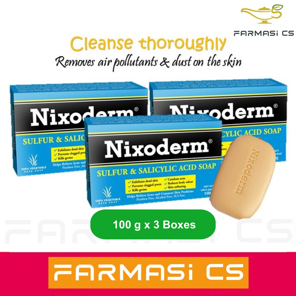 Nixoderm Sulfur & Salicylic Acid Soap 100g x 3 Bars (TRIPLE) EXP:01/ ...