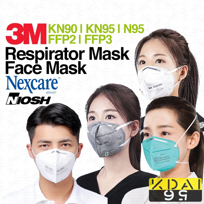3M 9501 9502 Respirator KN95 N95 3M Earloop Headloop 3M NIOSH 3M N95 ...