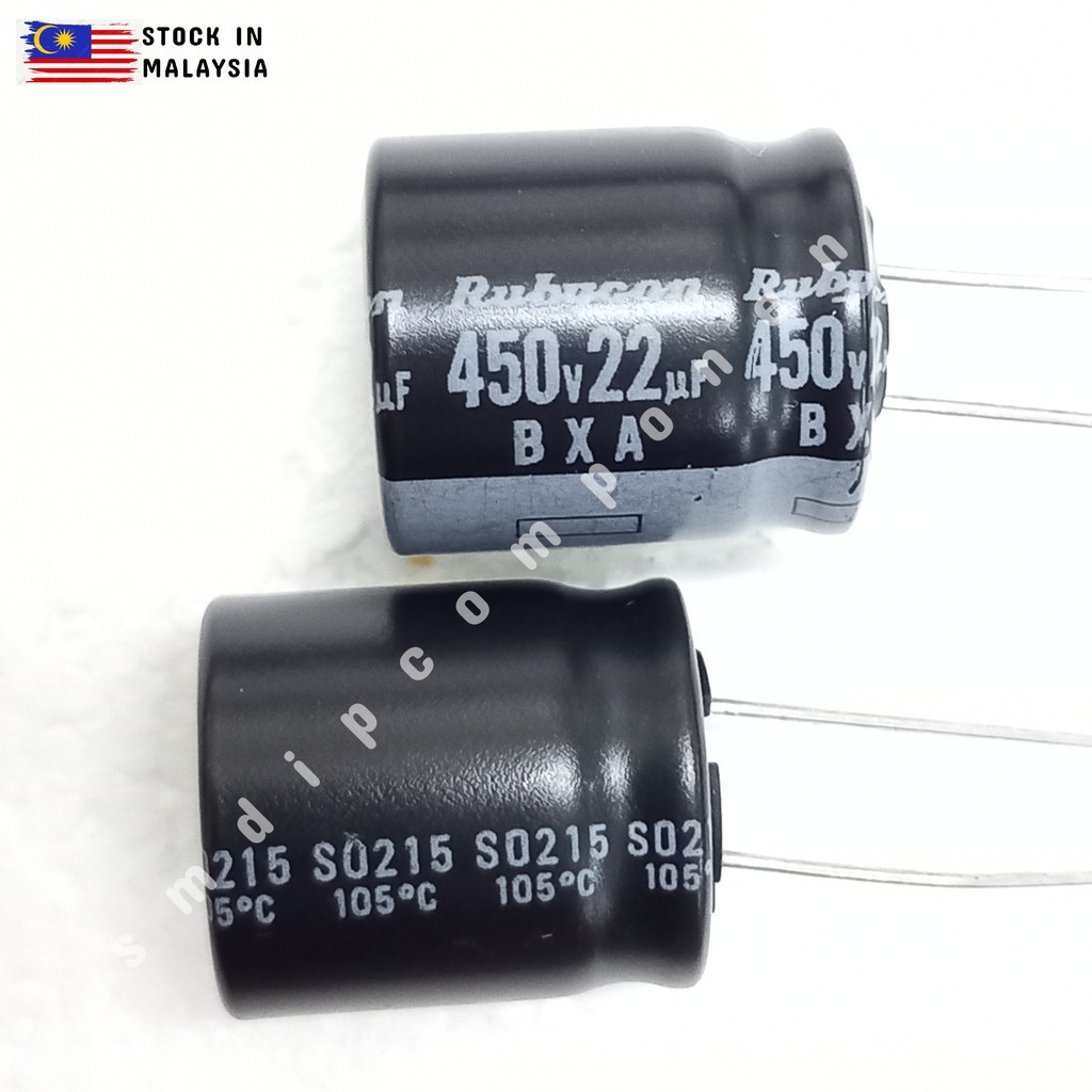 Japanese-Grade 22uF 450V 105°C, Radial Capacitor, 18mm x 20mm | Shopee ...