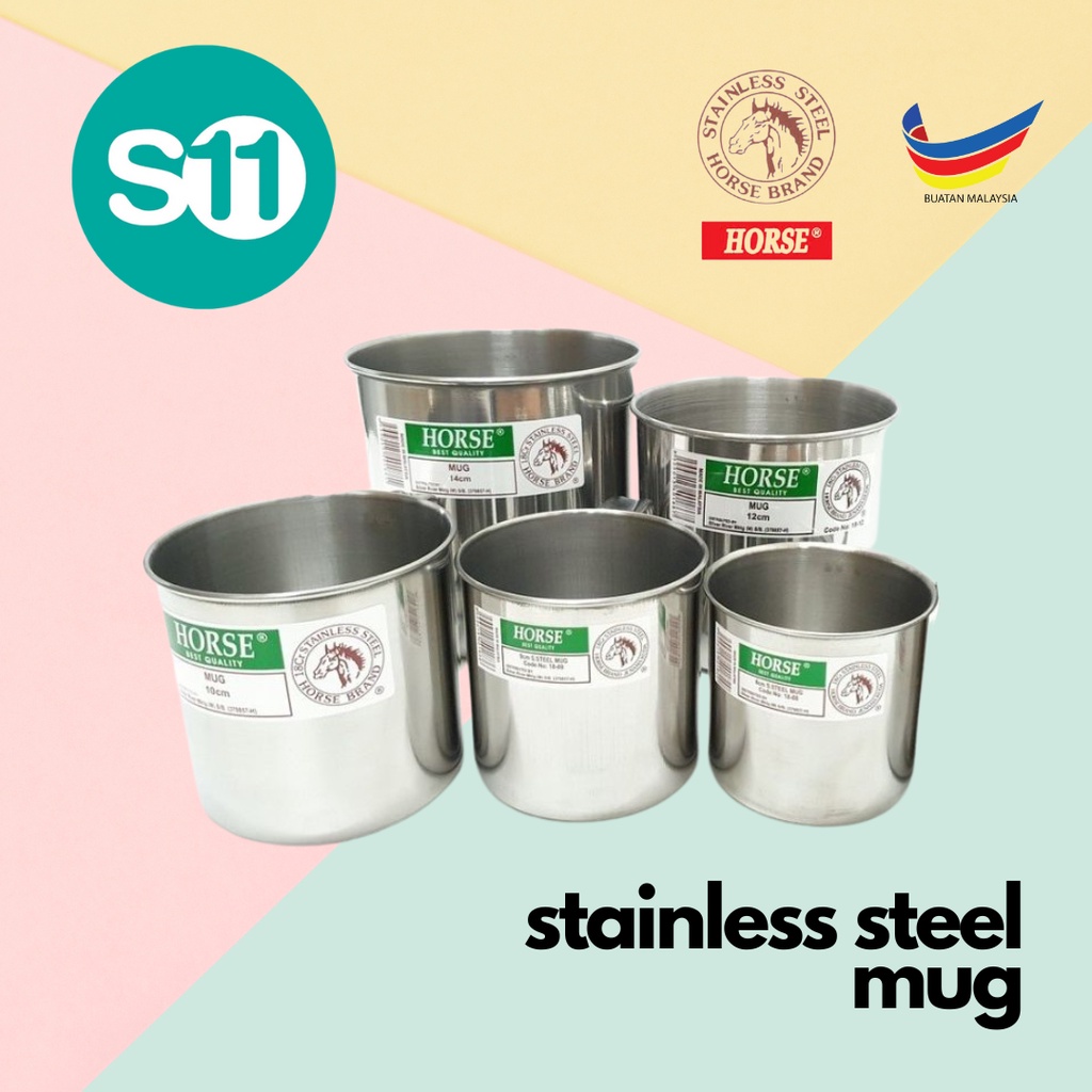 Horse Stainless Steel Mug 7cm-12cm/Cawan Steel Cap Kuda | Shopee Malaysia