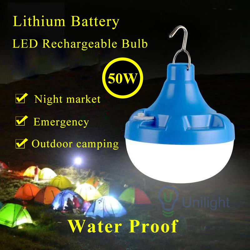 Unilight 50W LED Lithium battery Rechargeable Bulb Waterproof pasar ...
