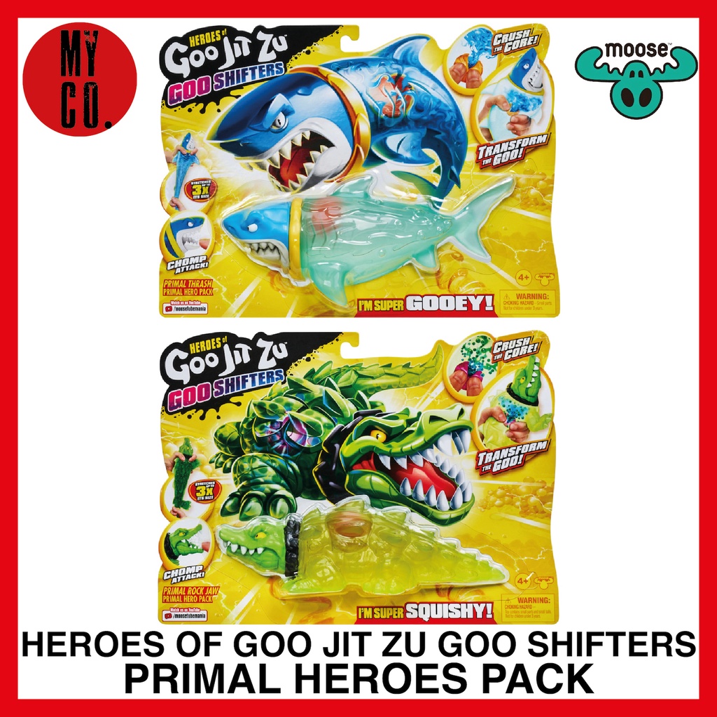 HEROES OF GOO JIT ZU GOO SHIFTERS PRIMAL HEROES PACK MOOSE TOYS ...