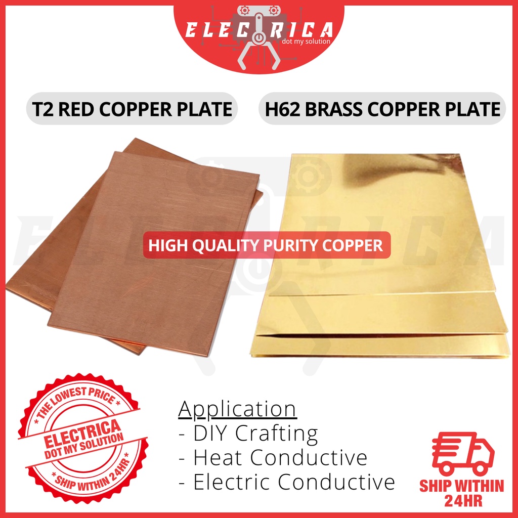 99.9% Pure Solid Copper Tembaga Plate / Brass Copper DIY Handmade ...
