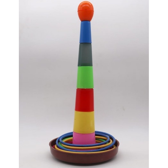 Quoits Ring Tower | Ring Toss Game | Tower Stacking | Shopee Malaysia