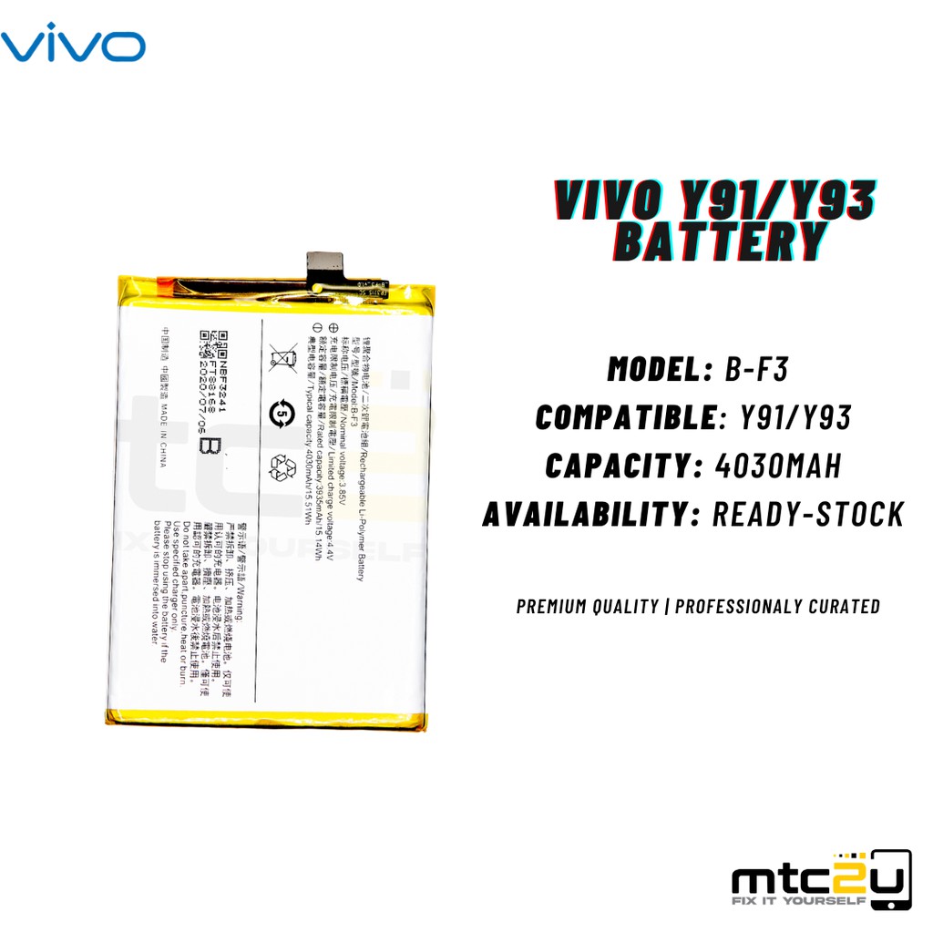 Vivo Y91/Y93 (B-F3) Battery / BAERI Y91/Y93 (B-F3) | Shopee Malaysia
