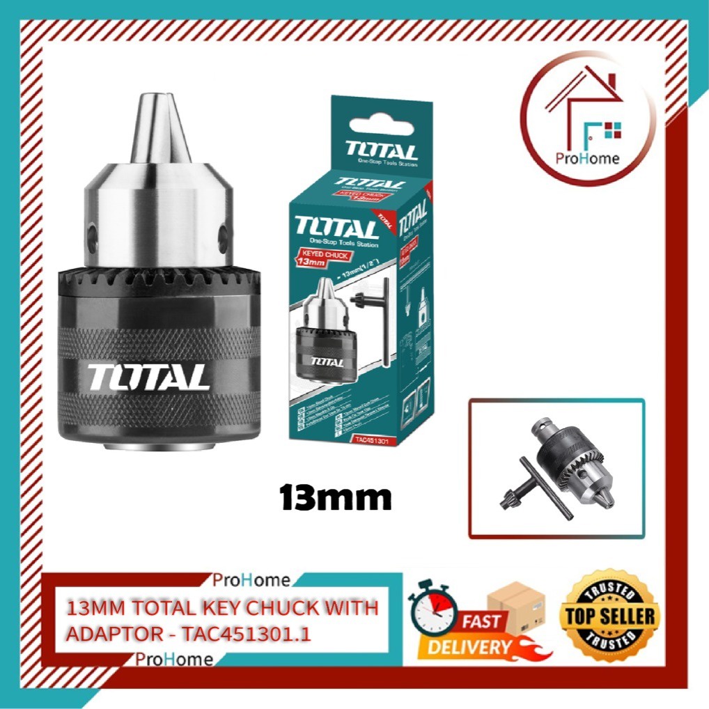 TOTAL 1/2" CHUCK KEY TAC451301.1 / 13MM KEY CHUCK WITH ADAPTOR | Shopee ...