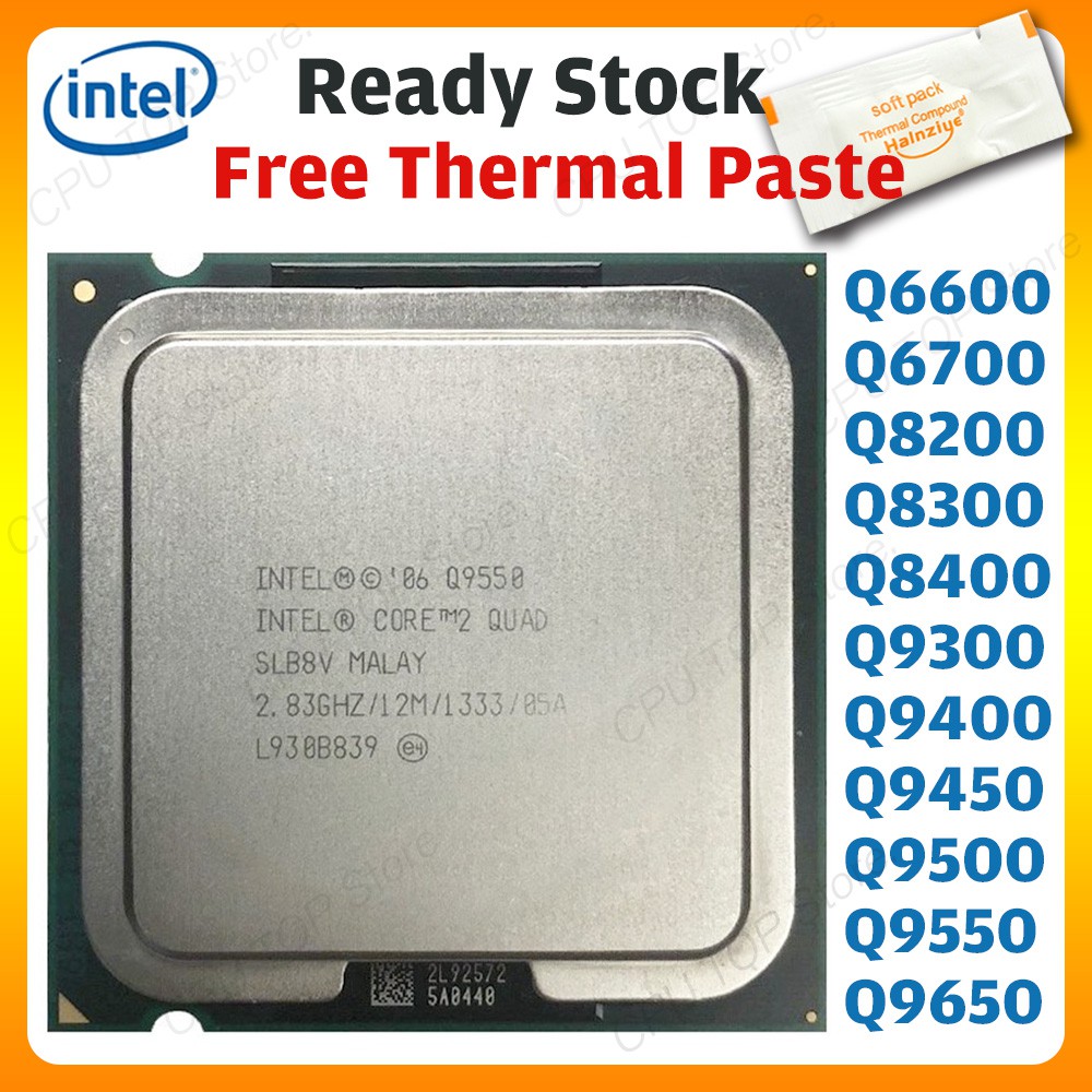 Ready Stock Intel Core 2 Quad Q9650 Q9550 Q9500 Q9505 Q9450 Q9400 Q9300 ...