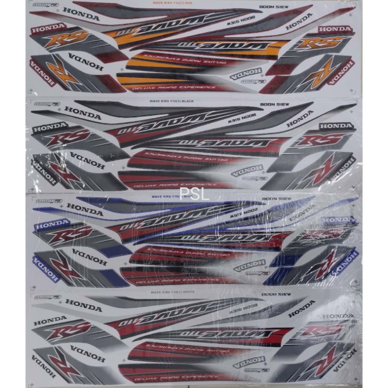 Honda Wave R/Rs 110 (1) Body Sticker / Strike/ Stripe First Model ...