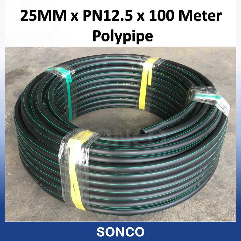 25MM x 100M High Density Polyethylene HDPE Poly Pipe Polypipe PE100 ( PN 12.5 ) | Shopee Malaysia