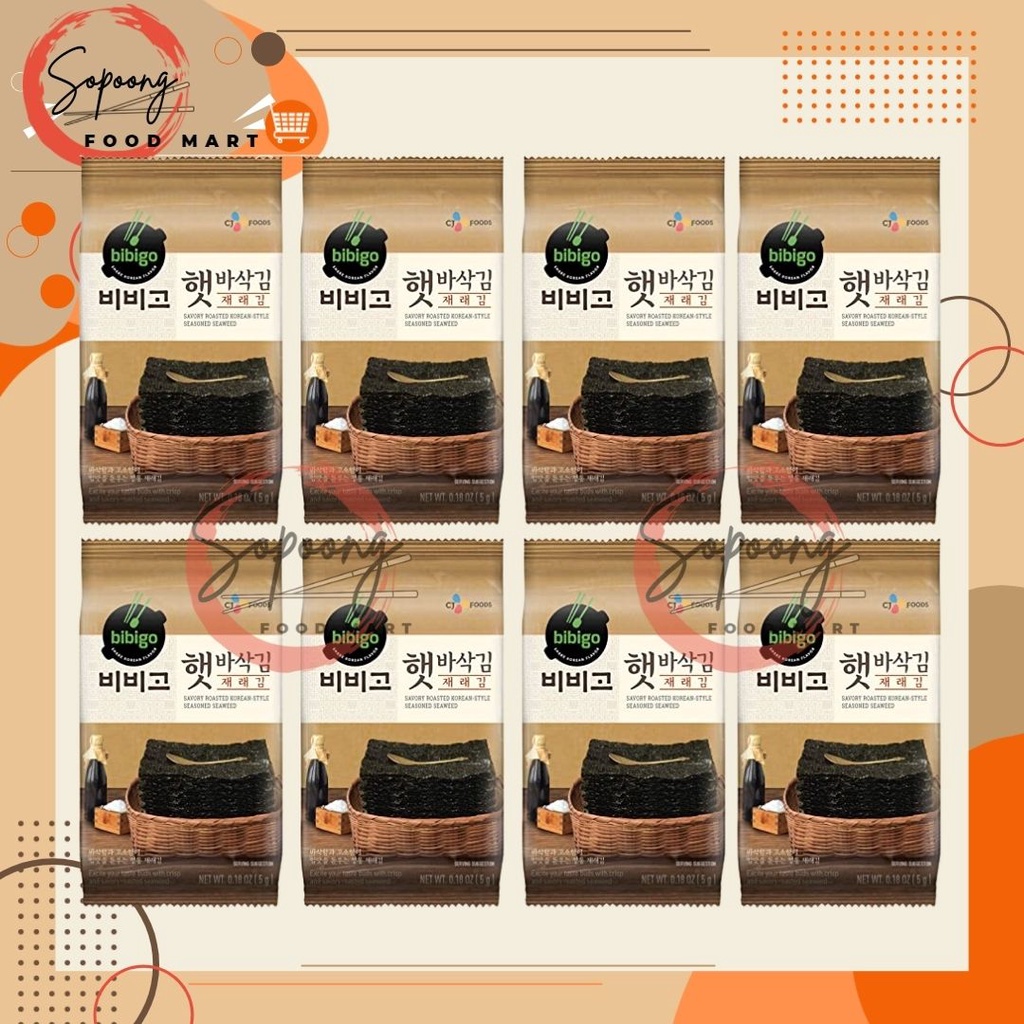 CJ Bibigo Savory Roasted Seasoned Seaweed (5gx8pcs) 40g | Shopee Malaysia