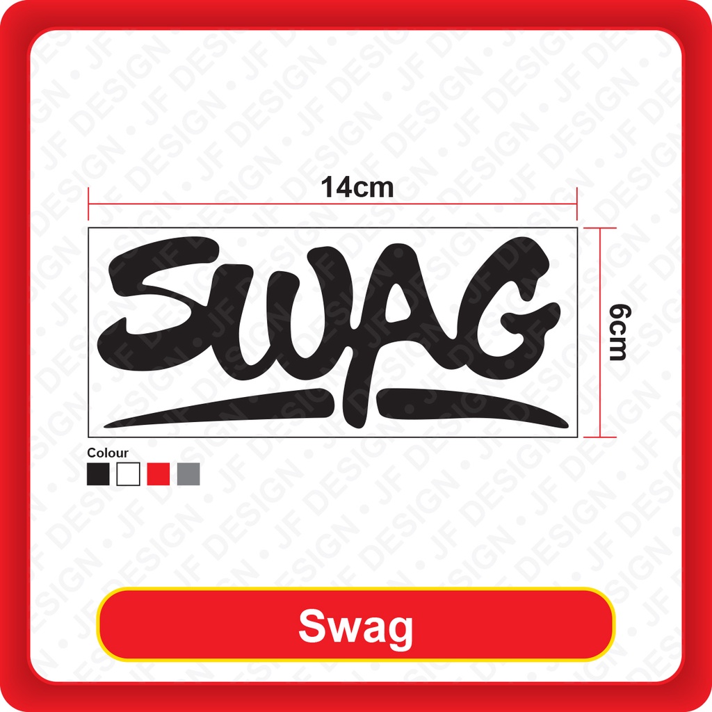 [304]Quality Car Sticker Swag [14cm x 6cm][Sticker Cutting][Black/White ...