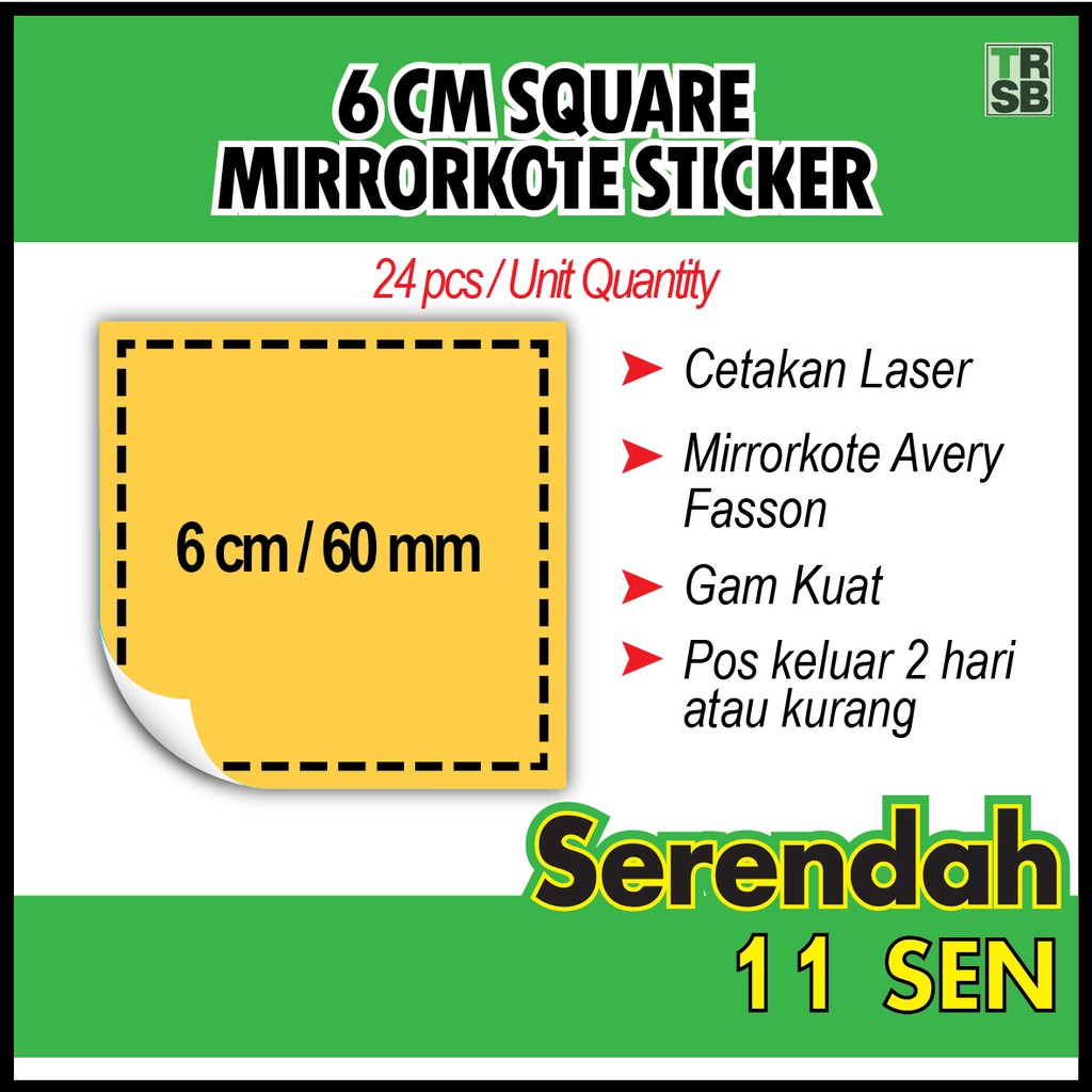 24 pcs 60 mm / 6 cm SQUARE sticker design ready by customer | ship out ...