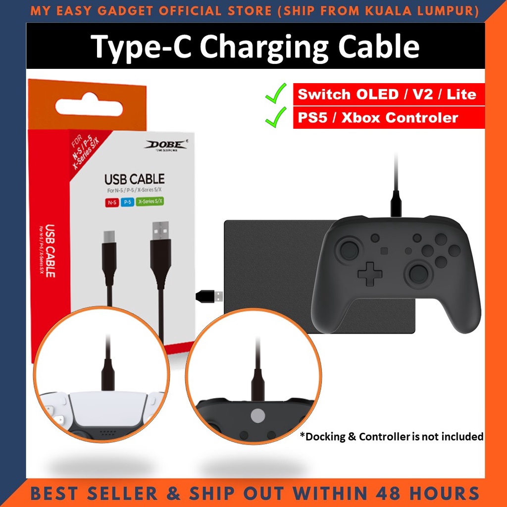Nintendo Switch OLED Cable / PS5 Controller Charging Cable Xbox USB to ...