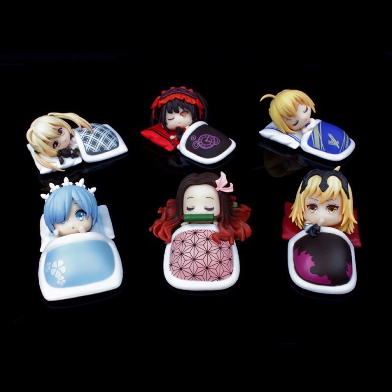 Demon Slayer Kimetsu no Yaiba Sleeping Nezuko Saber Kurumi Mini Figure ...